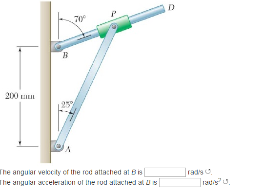 Knowing that at the instant shown the rod attached at | Chegg.com
