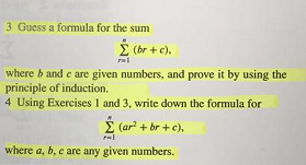 Solved Guess a formula for the sum Sigma_r - 1^n (br + c) | Chegg.com
