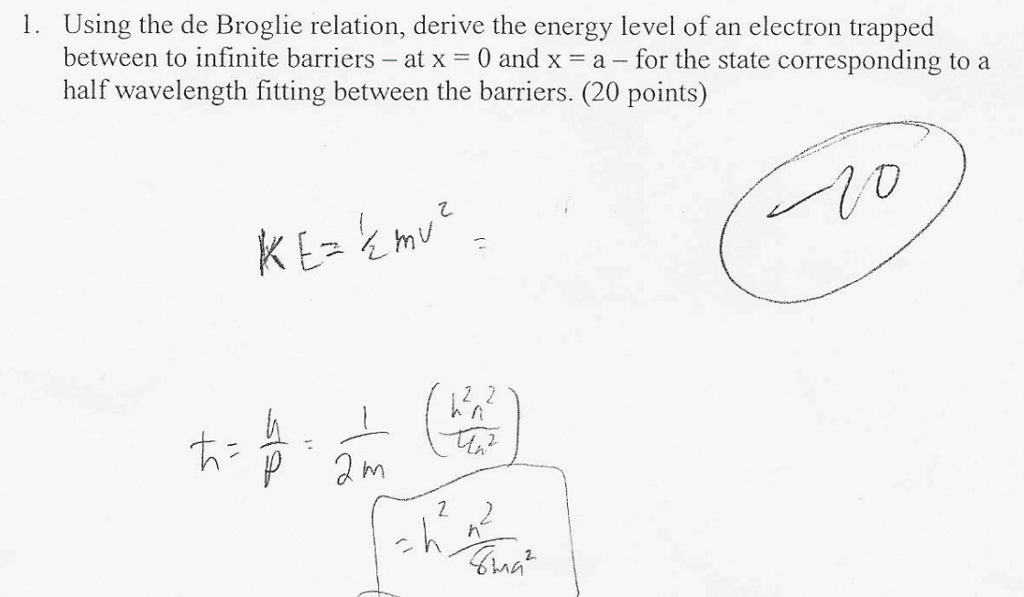 Solved Using the de Broglie relation, derive the energy | Chegg.com