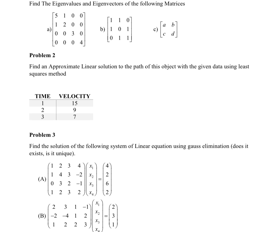 Solved Find The Eigenvalues and Eigenvectors of the | Chegg.com