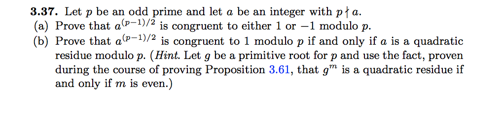 Solved 3.37. Let p be an odd prime and let a be an integer | Chegg.com