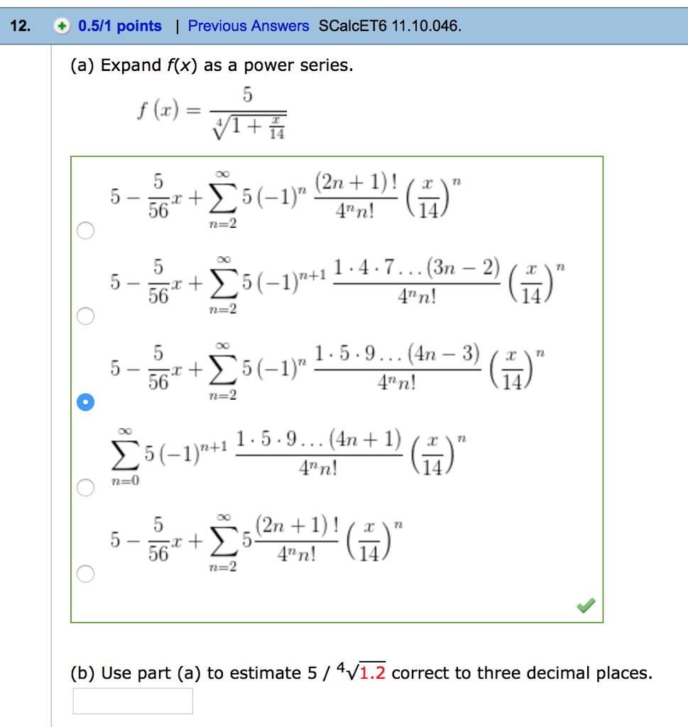 Solved 12. +0.5/1 points | Previous Answers SCalcET6 | Chegg.com