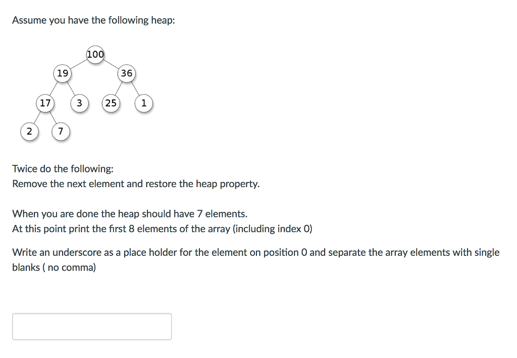 Solved Assume You Have The Following Heap Twice Do The