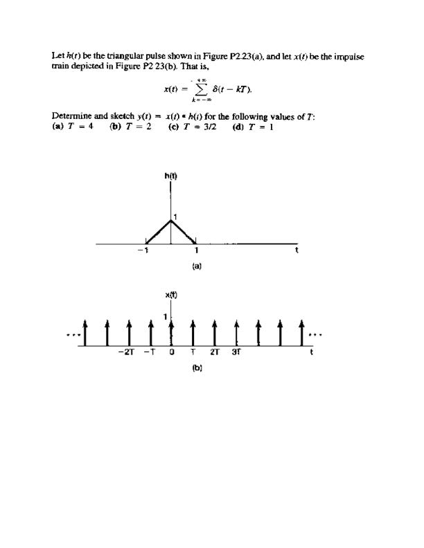 Let h(t) be the triangular pulse shown in Figure | Chegg.com