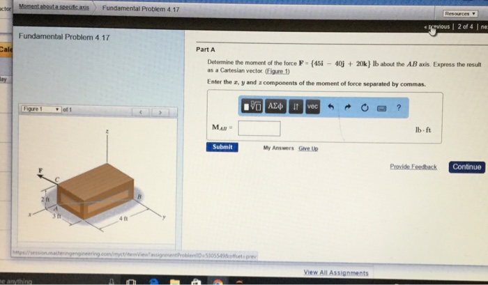 Solved Determine the moment of the force F = {45i - 40j + | Chegg.com