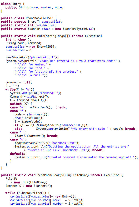 Solved Fixed Part: Consider the phonebook application of | Chegg.com