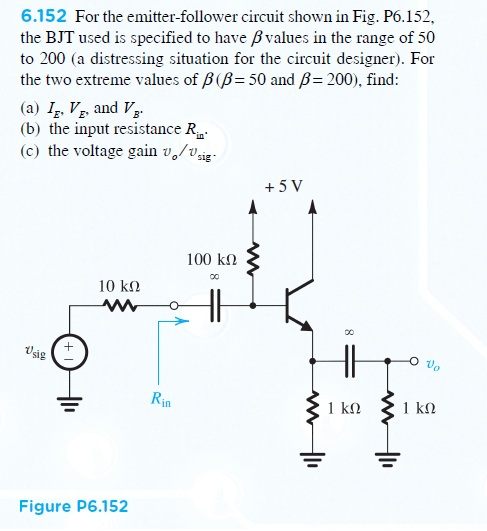 For the emitter-follower circuit shown in Fig. | Chegg.com