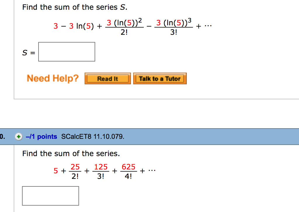 Solved Find The Sum Of The Series S 3 3 Ln 5 3 In 5 3 Chegg