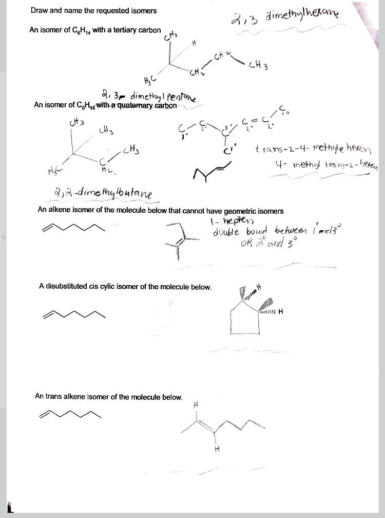 Solved I need the names of this Isomers, i have done some of | Chegg.com