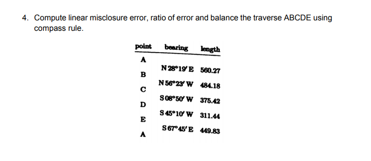 Solved 4 Compute Linear Misclosure Error Ratio Of Error