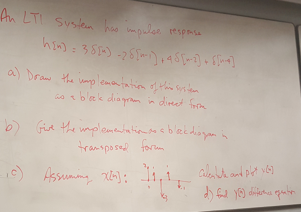 Solved An LTI system has impulse response h[n] = 3 delta [n] | Chegg.com