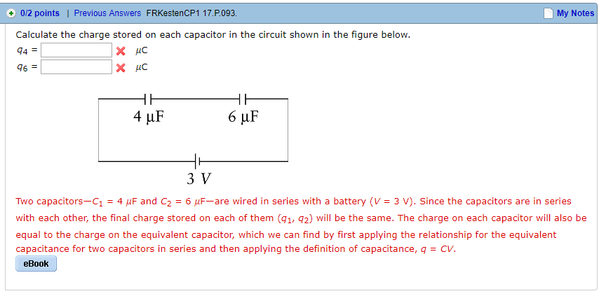 Solved Calculate the charge stored on each capacitor in the | Chegg.com