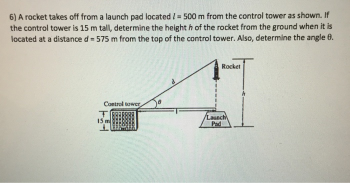 Solved A rocket takes off from a launch pad located l = 500 | Chegg.com
