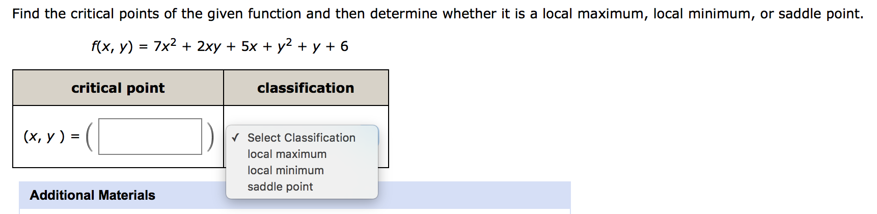 Solved Find The Critical Points Of The Given Function And