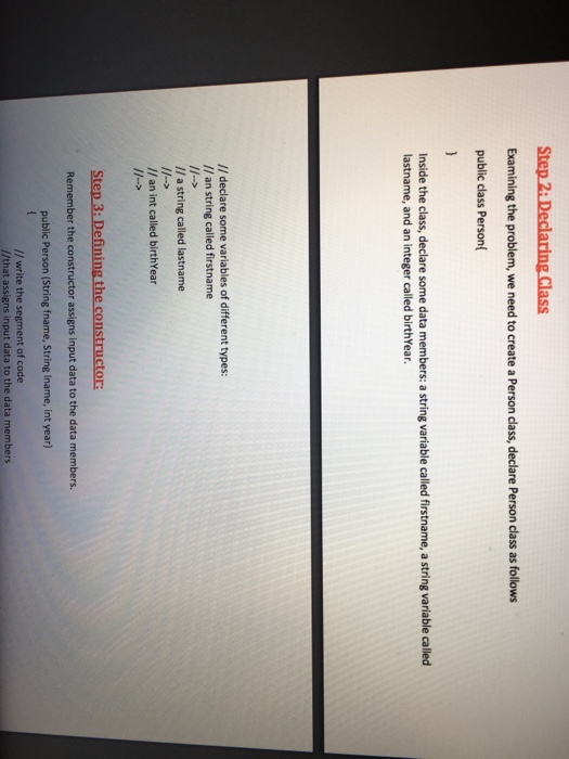 Solved Step 2: Declaring Class Examining the problem, we | Chegg.com