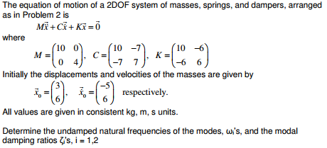Solved The equation of motion of a 2DOF system of masses, | Chegg.com