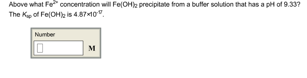 Solved Above what Fe2+ concentration will Fe(OH)2 | Chegg.com