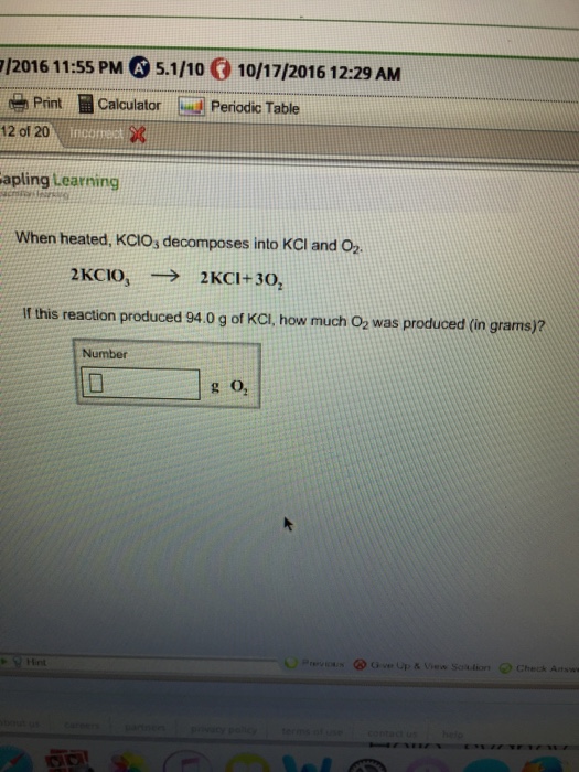 Solved When heated, KICO_3 decomposes into KCl and O_2. | Chegg.com