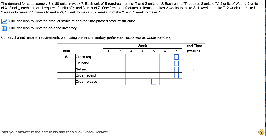 Solved Construct a net material requirements plan using? | Chegg.com
