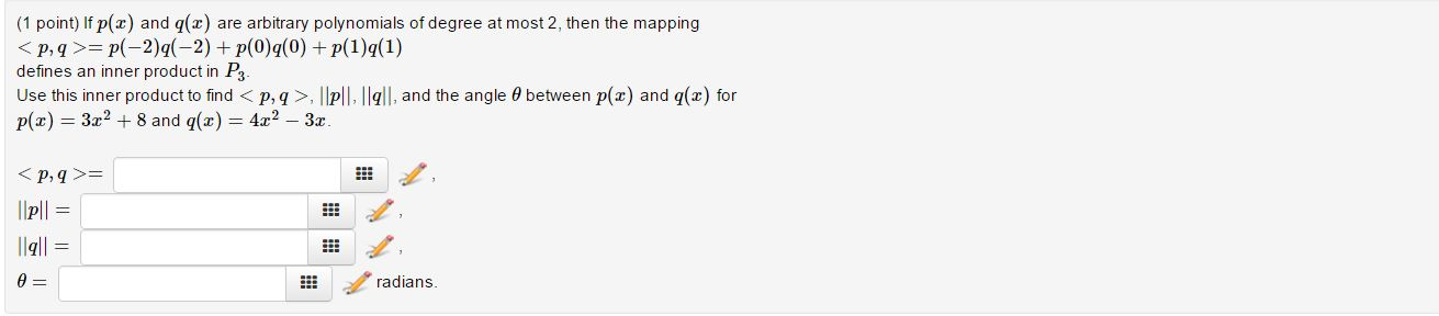 Solved If p(x) and q(x) are arbitrary polynomials of degree | Chegg.com