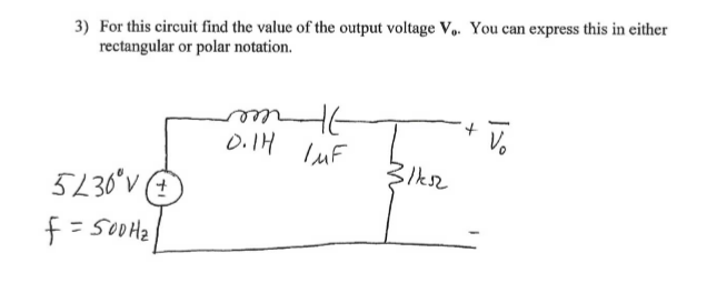 Solved For this circuit find the value of the output voltage | Chegg.com