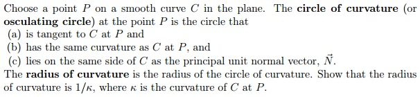 Solved Choose a point P on a smooth curve C in the plane. | Chegg.com