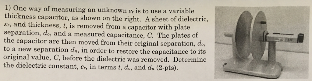 Solved One way of measuring an unknown epsilon_r is to use a | Chegg.com