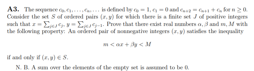 Solved A3. The sequence Co, C1, . . . , Cn, . . . is defined | Chegg.com