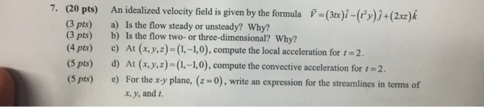 Solved An idealized velocity field is given by the formula V | Chegg.com