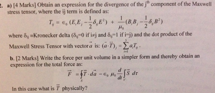 Solved Obtain an expression for the divergence of the j^th | Chegg.com