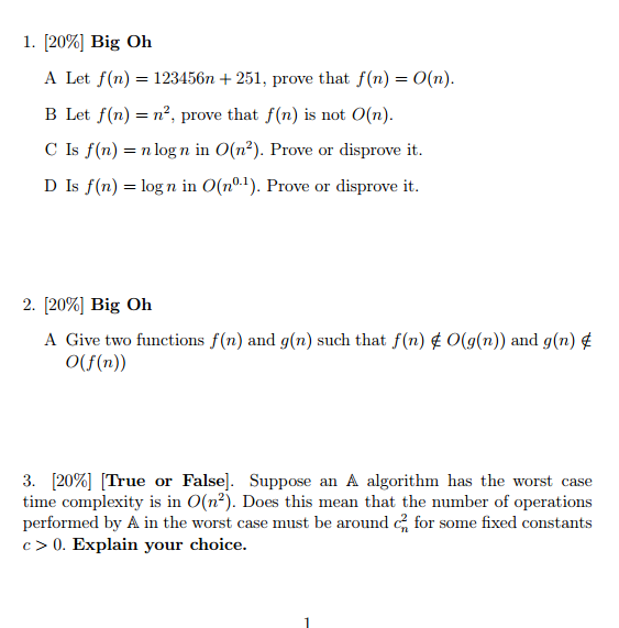Solved Let f(n) = 123456n + 251, prove that f(n) = 0(n). Let | Chegg.com Solved Let f(n) = 123456n + 251, prove that f(n) = 0(n). Let | Chegg.com