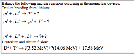 Solved Balance the following nuclear reactions occurring in | Chegg.com