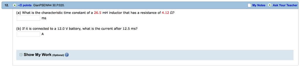 Solved What is the characteristic time constant of a 26.5 mH | Chegg.com