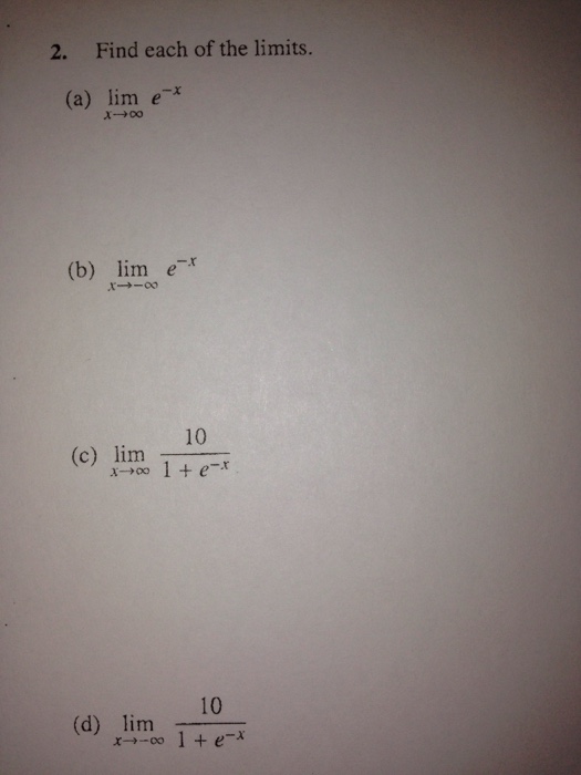 Solved Find each of the limits. (a) lim_x rightarrow | Chegg.com