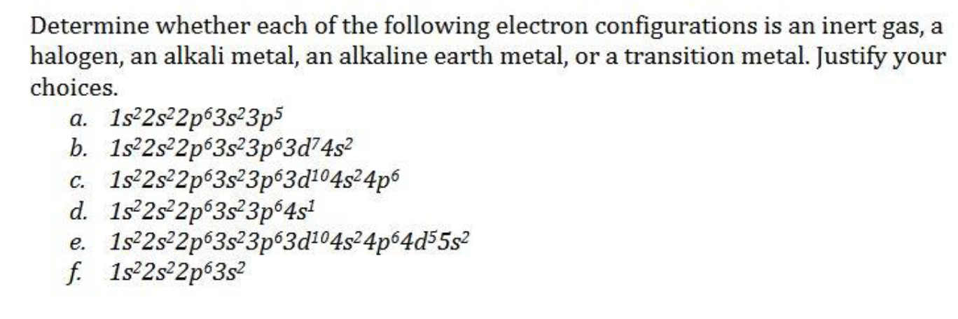 Solved Determine Whether Each Of The Following Electron