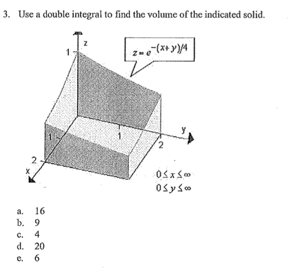 Solved 3. Use a double integral to find the volume of the | Chegg.com