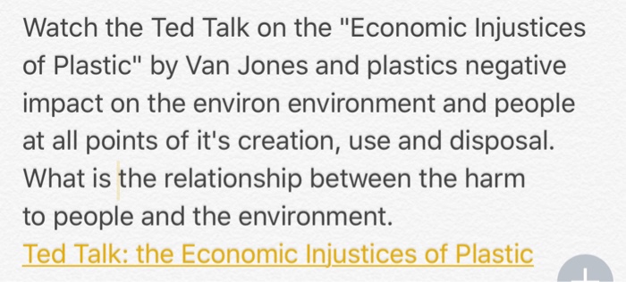 Solved Watch the Ted Talk on the "Economic Injustices of | Chegg.com