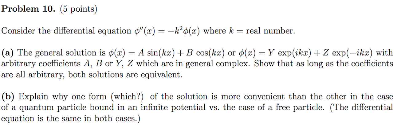 Solved Consider the differential equation Phi"(x) = -k^2 | Chegg.com