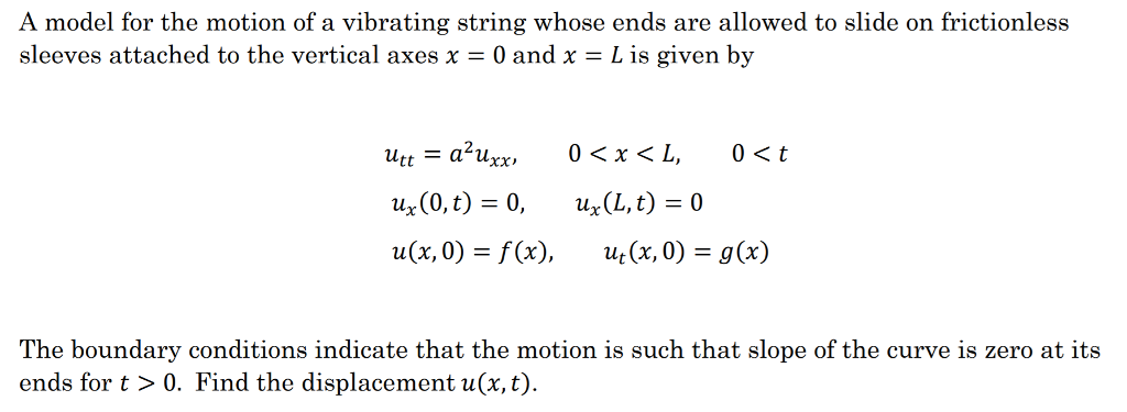 Solved A model for the motion of a vibrating string whose | Chegg.com