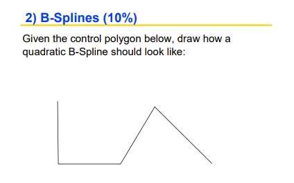 2) B-Splines (10%) Given the control polygon below, | Chegg.com