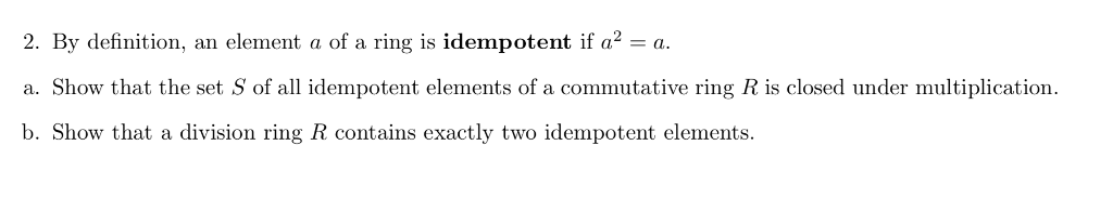 Solved 2. By definition, an element a of a ring is | Chegg.com