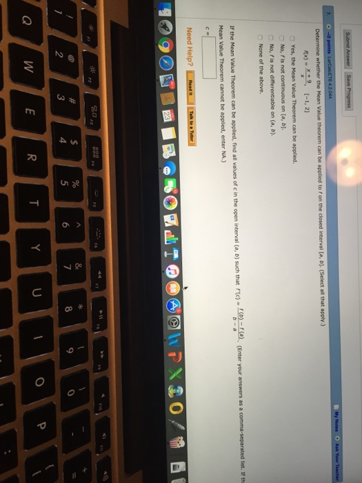 Solved Determine Whether the Mean Value theorem can be | Chegg.com