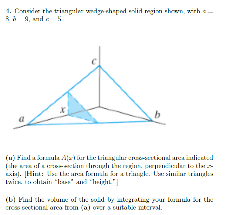 Solved Consider the triangular wedge-shaped solid region | Chegg.com