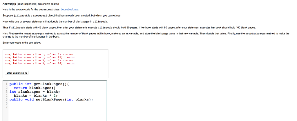 Solved Answer(s): (Your response(s) are shown below.) Here | Chegg.com