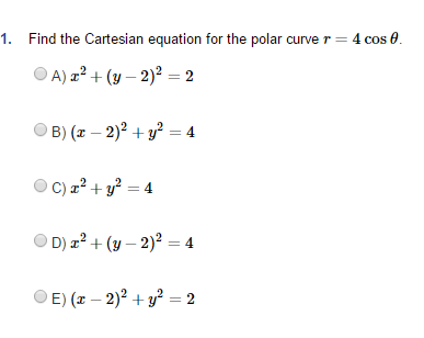 Solved cartesian equations | Chegg.com