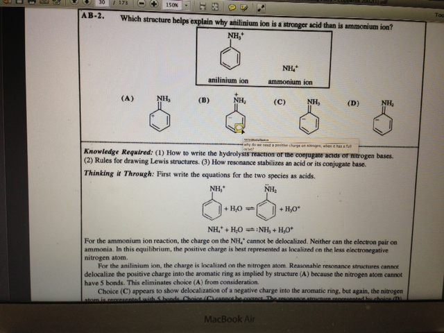 Solved Which structure helps explain why anilinium ion is a | Chegg.com