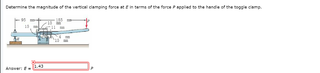Solved Determine the magnitude of the vertical clamping | Chegg.com