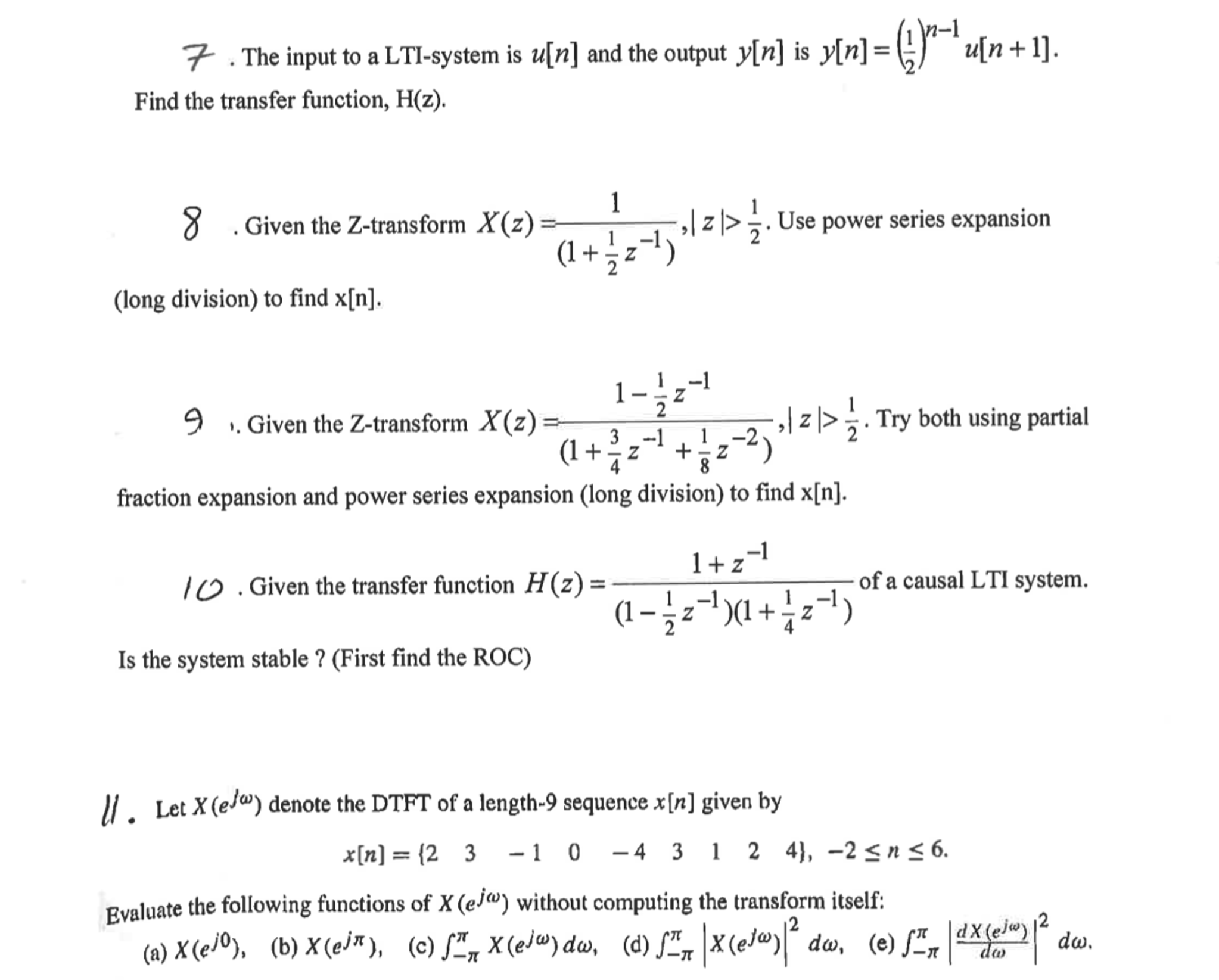 Solved The Input To A Lti System Is U N And The Output Y N