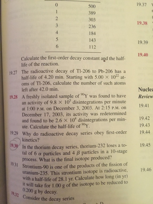Solved Calculate the first-order decay constant and the | Chegg.com