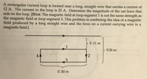 Solved A rectangular current loop is located near a long, | Chegg.com